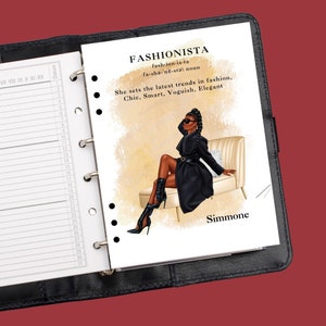 Fashionista Girl Planner Dashboard, Functional Insert, Personalized ...