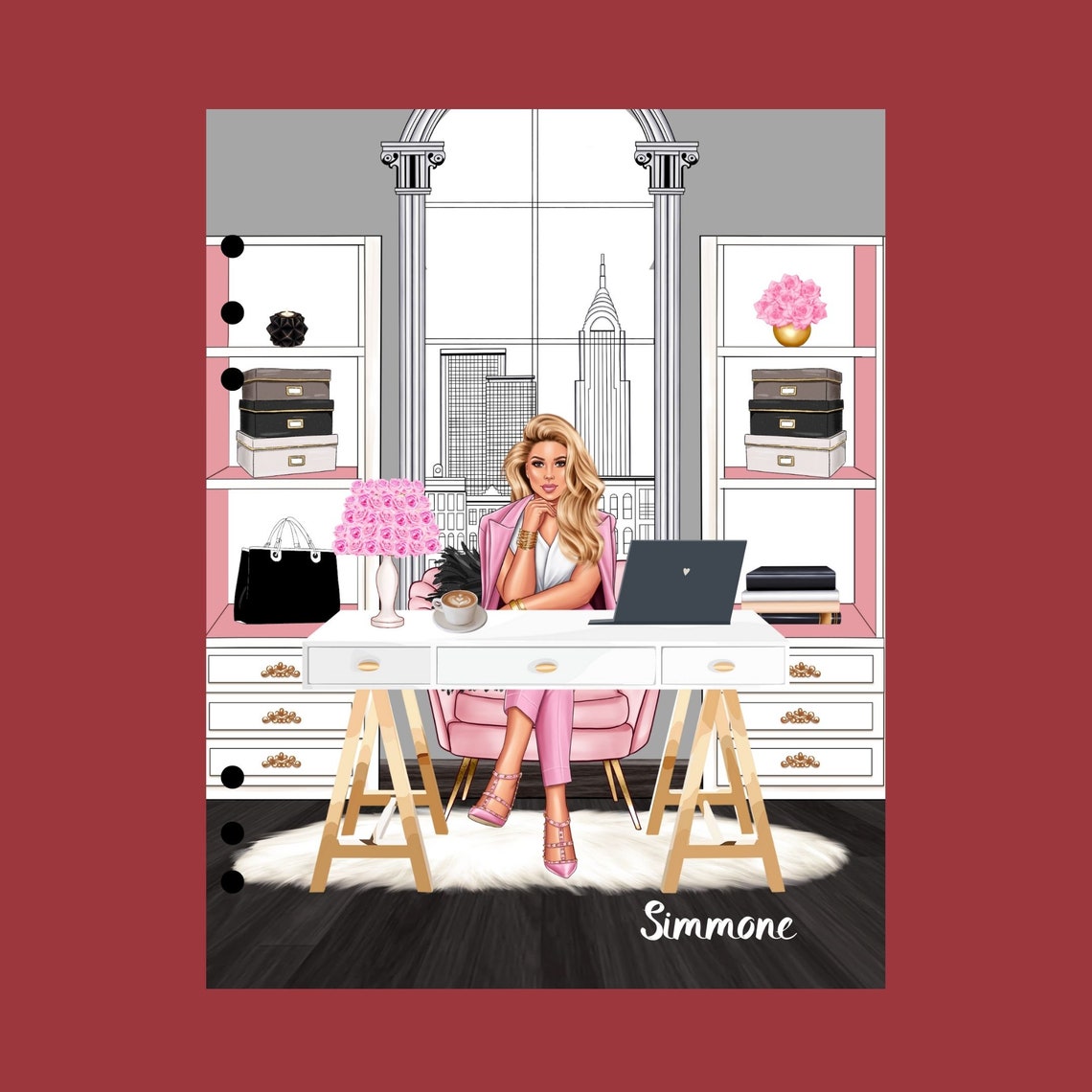 Girl Boss Pink Planner Dashboard/cover Set, Lady Boss Planner Insert ...