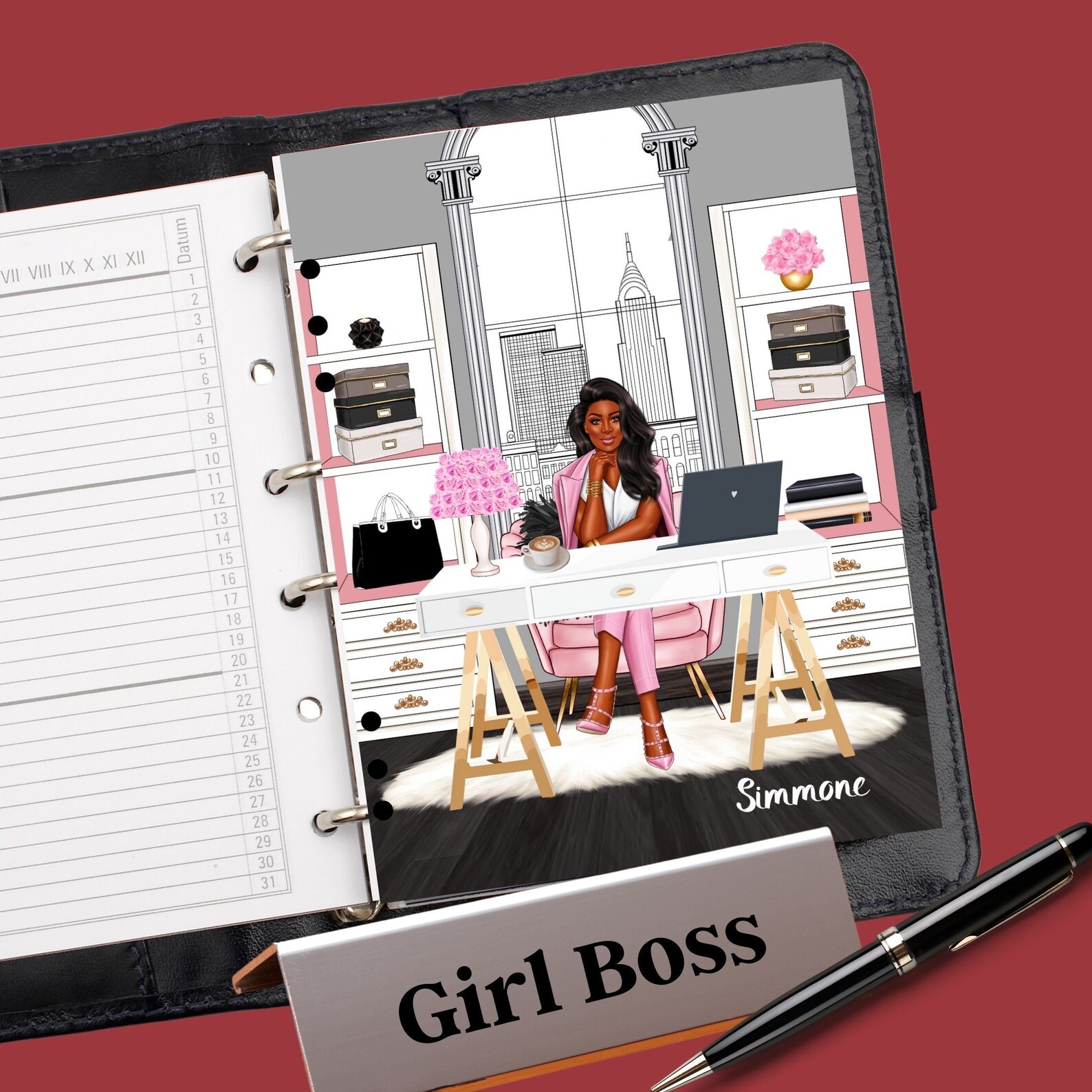 Girl Boss Pink Planner Dashboard/cover Set Lady Boss Planner - Etsy