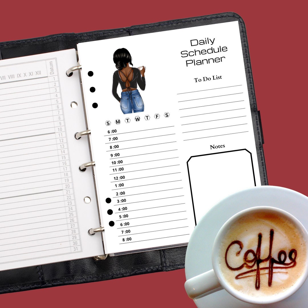 Diva Daily Schedule Planner Insert , Hourly Schedule Planner, To-do ...
