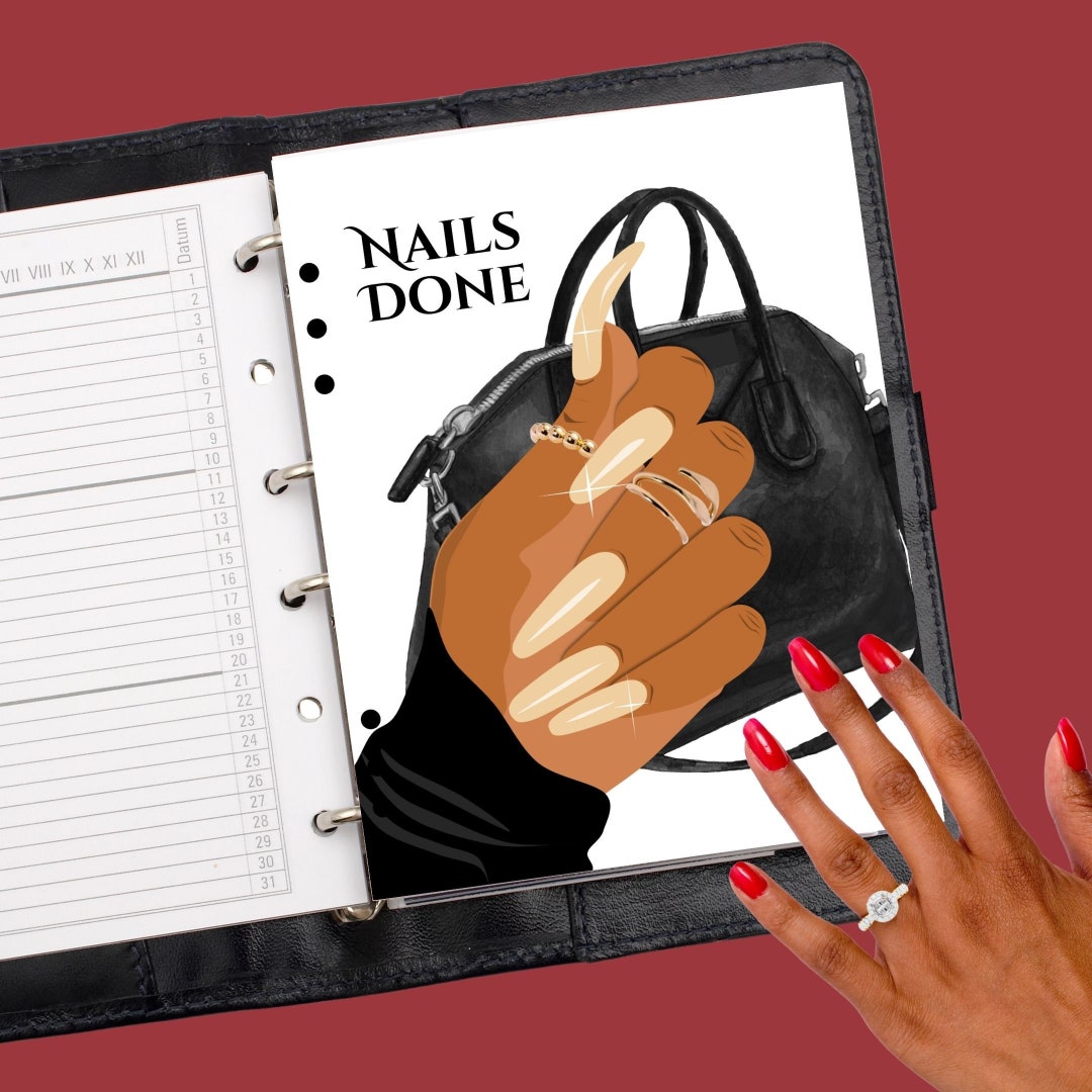 Fancy Nails Planner Dashboard, Nail Art, Long Finger Nails, A5/LV/GM ...