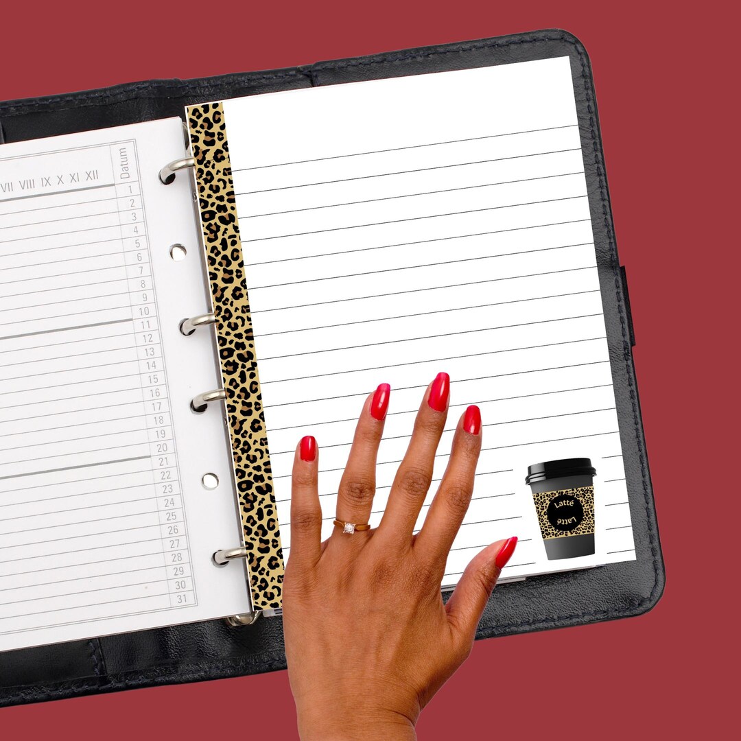 Leopard Print and Coffee Note Pages, A5/LV/GM Agenda Inserts, Happy ...