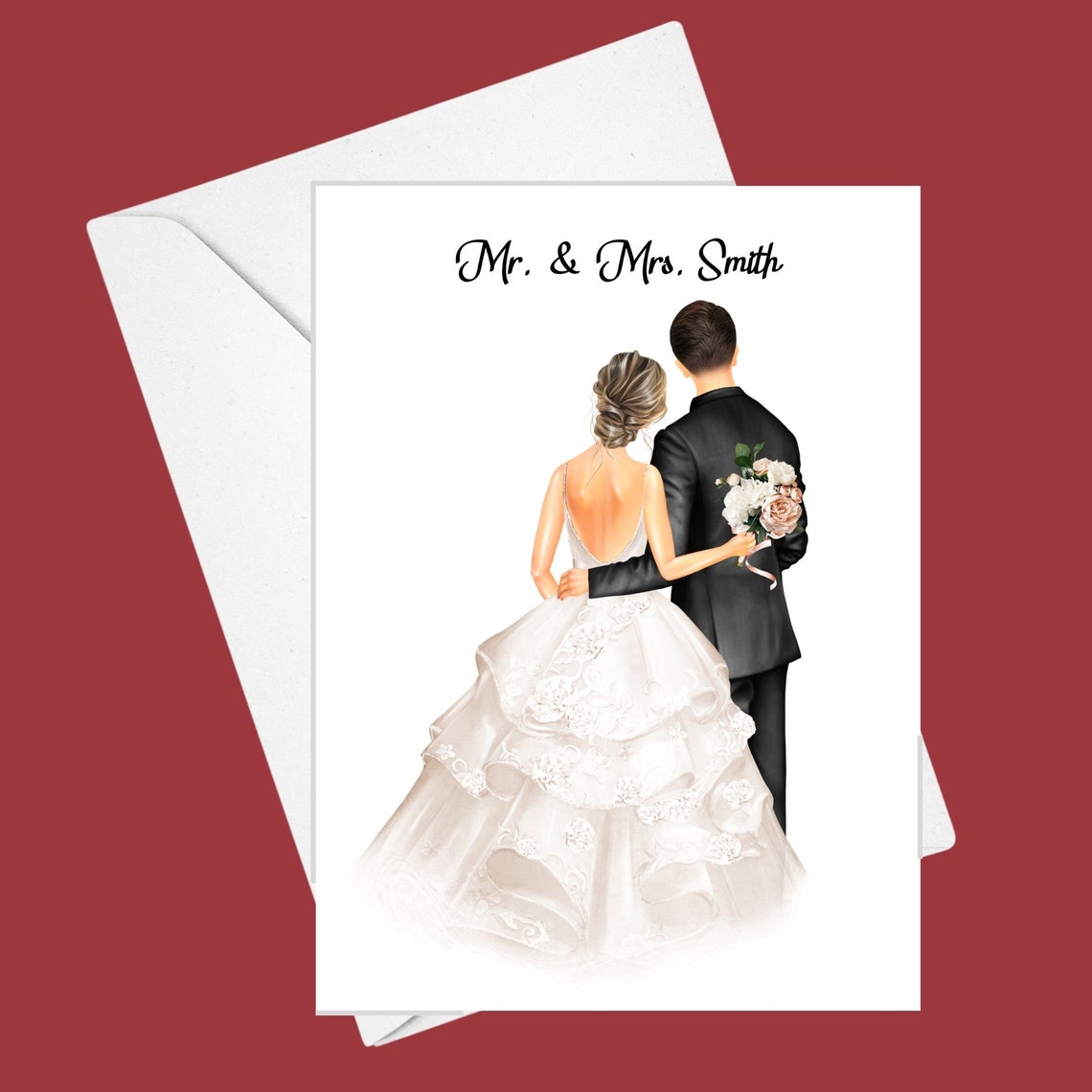 Personalized Wedding Couple Card Traditional Wedding Card - Etsy