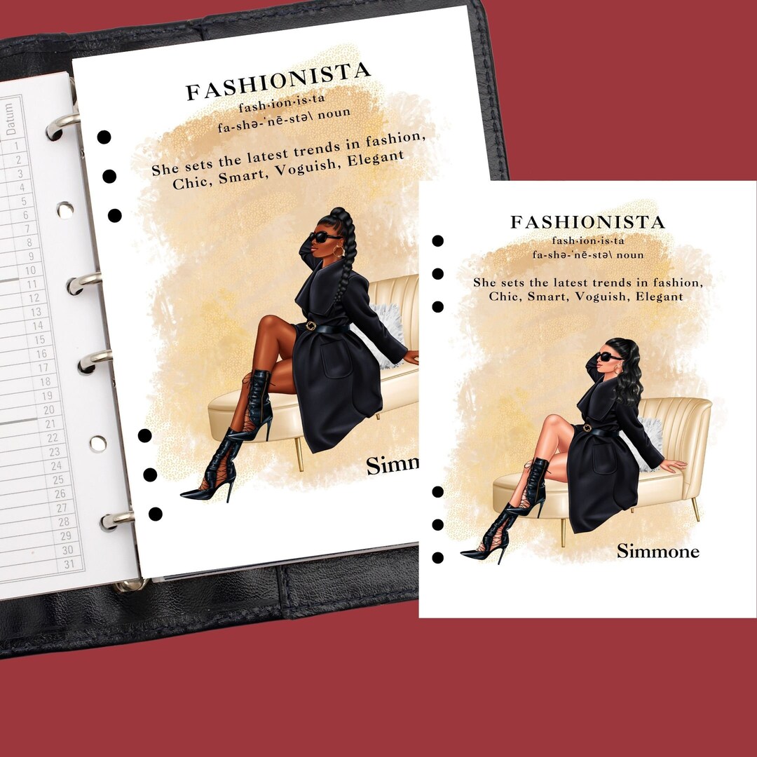 Fashionista Girl Planner Dashboard, Functional Insert, Personalized ...