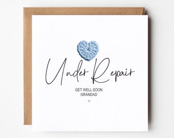 Personalised Get Well Card to Dad Mum Grandad Grandma - Etsy