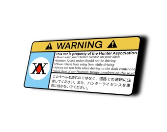 Anime Car Warning - Etsy