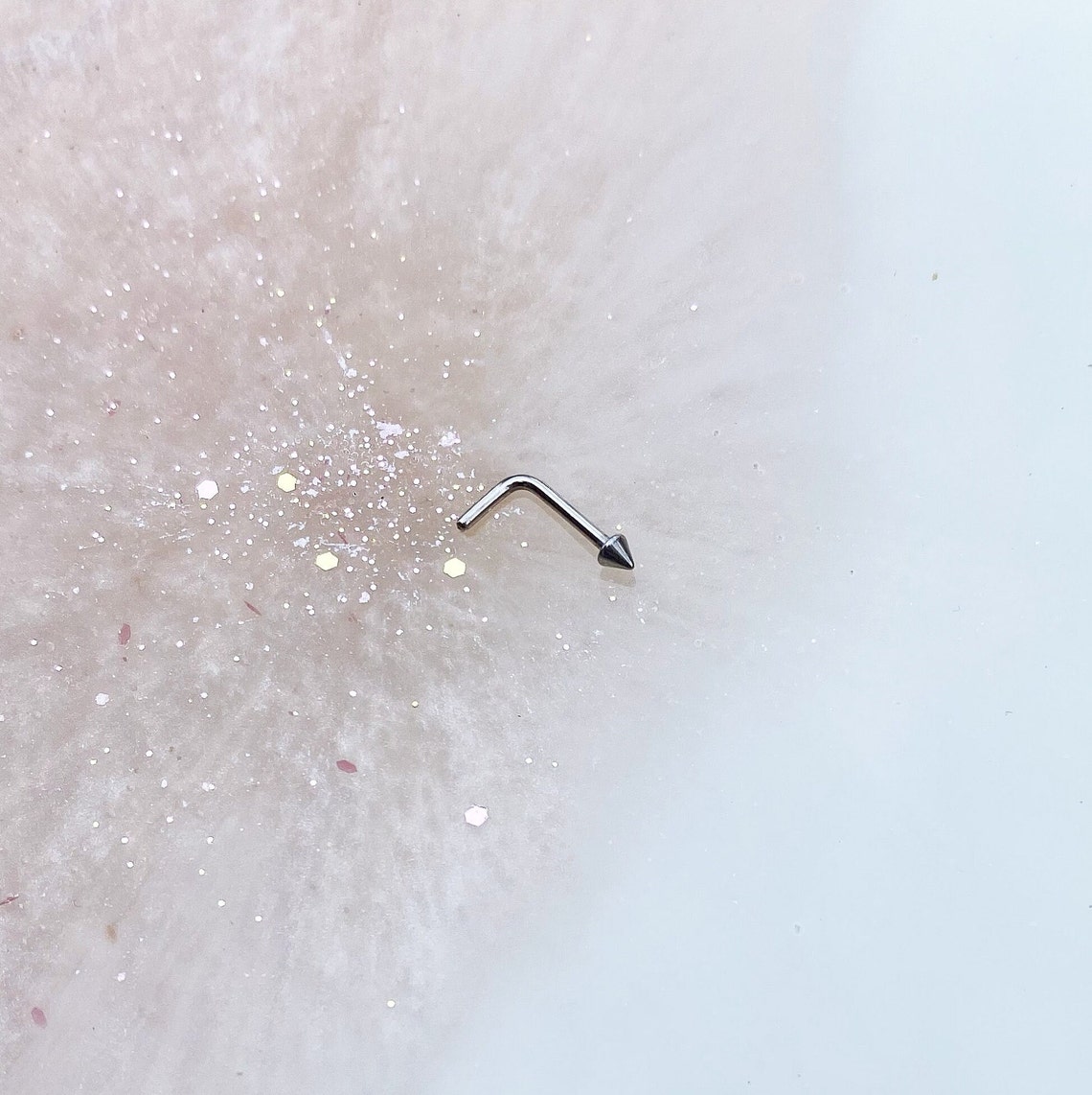 Implant Grade Titanium Spike Nose Stud 20G. Silver. - Etsy