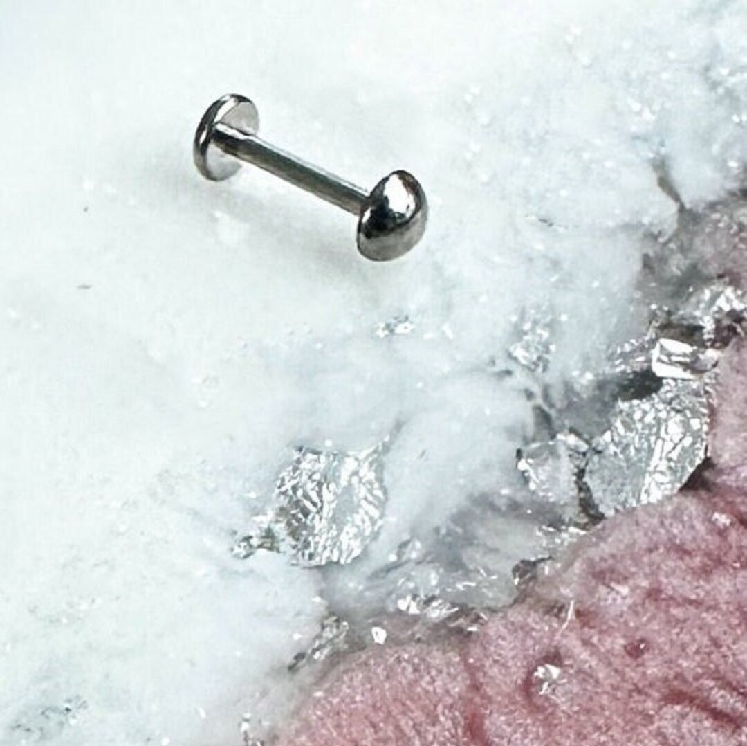 Silver Titanium Half Ball Labret. 16G. 8mm or 10mm. - Etsy
