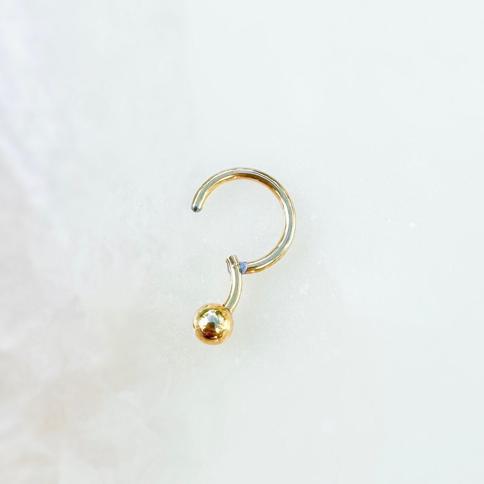Gold Titanium Fixed Ball Clicker for Daith/septum/cartilage. 8mm or ...