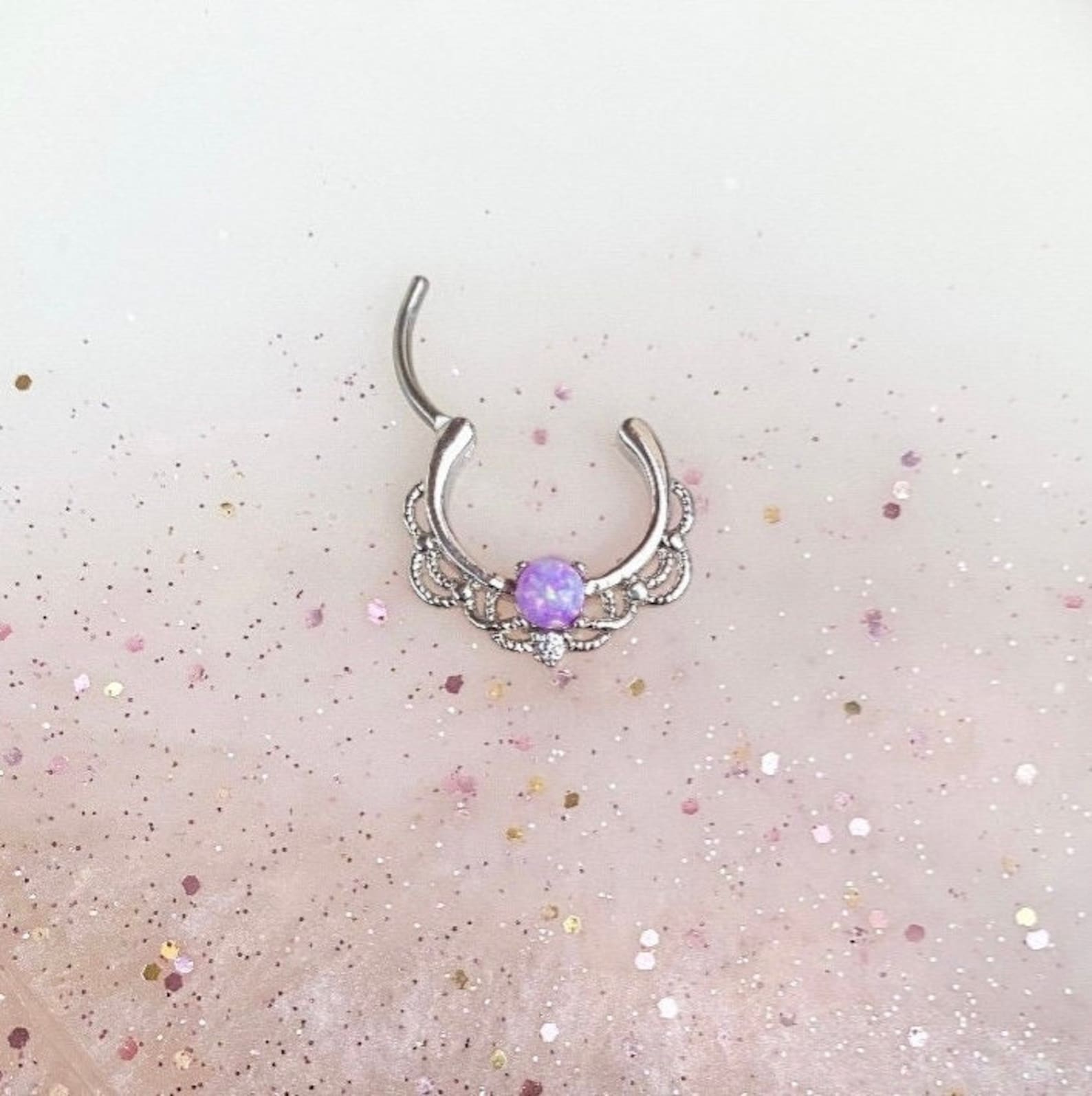 Purple Opal Clicker for Septum or Daith 16G | 3/8” 10mm - Etsy