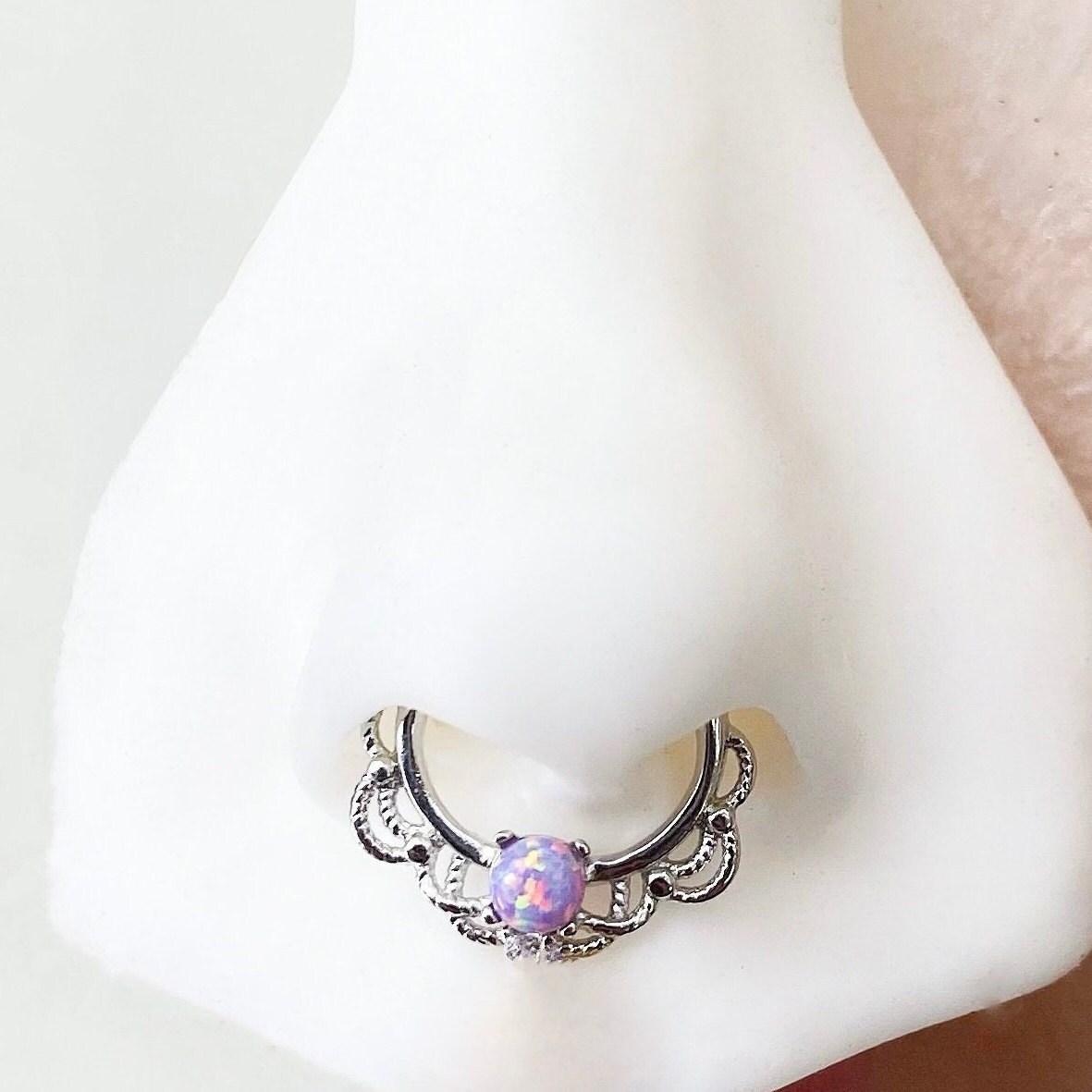 Purple Opal Clicker for Septum or Daith 16G | 3/8” 10mm - Etsy