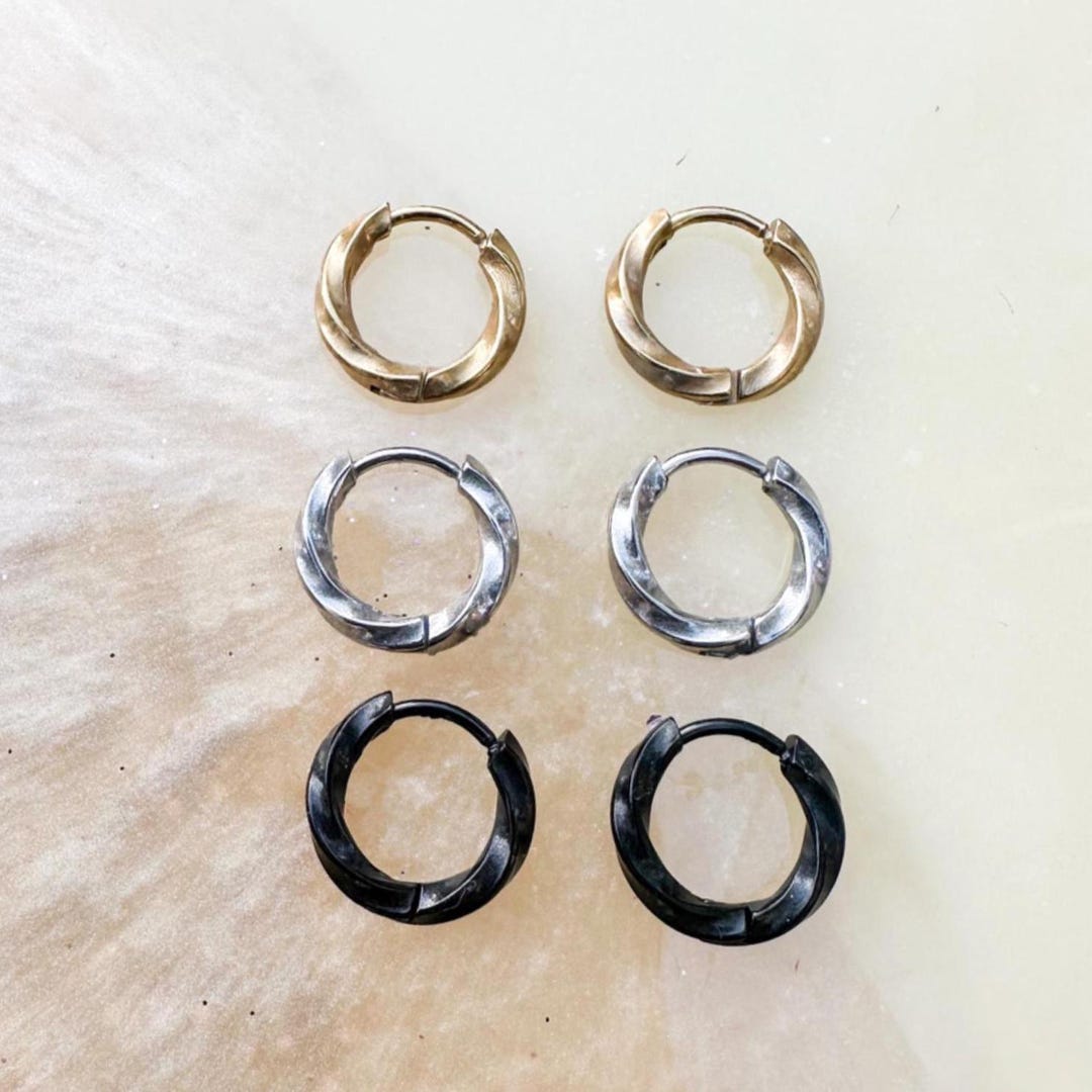 Titanium Braided Hoop Earrings. Braided Hoops. Gold, Silver, or Black ...