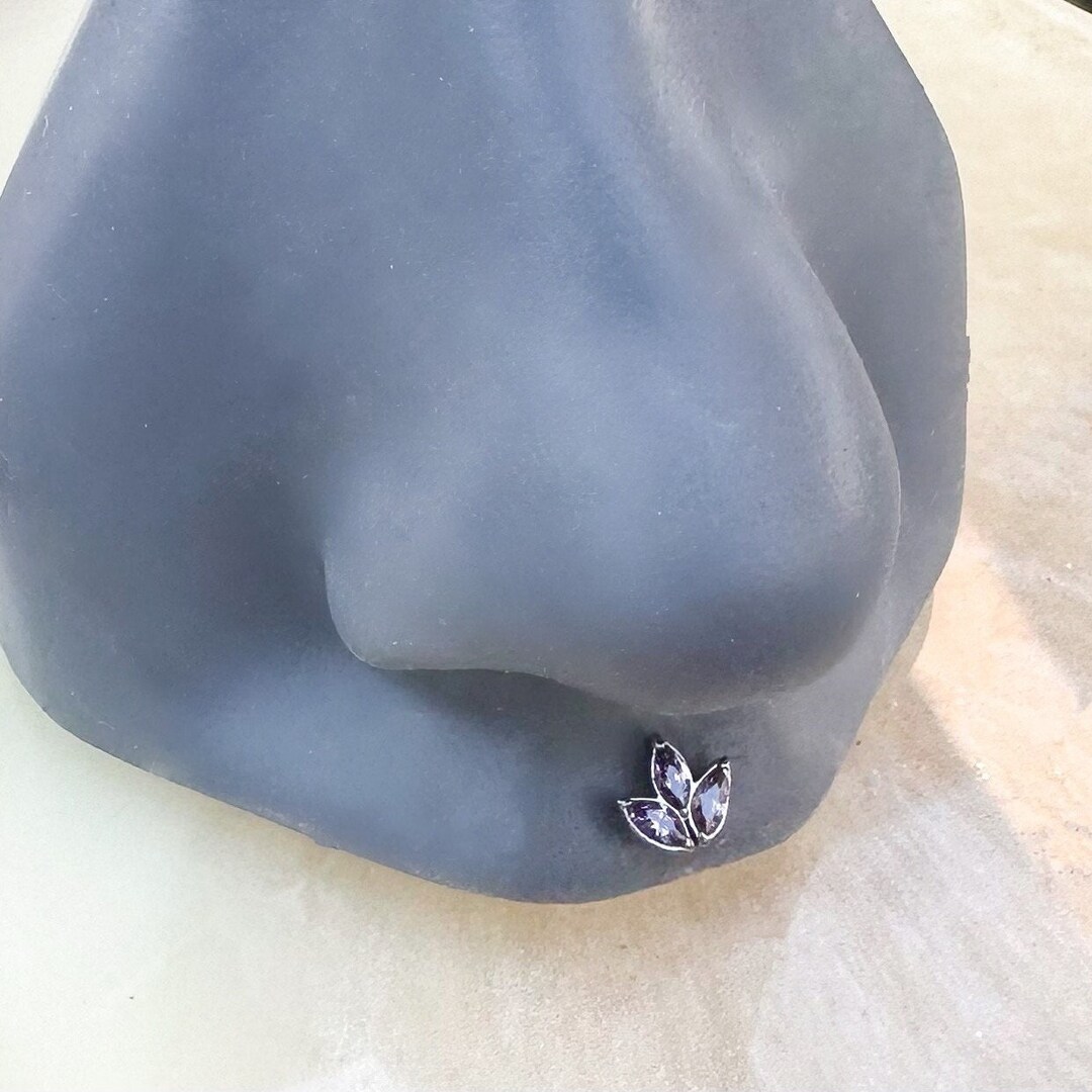 Titanium Purple Leaf Vine Labret for Medusa, Conch, Flat, Tragus, and ...
