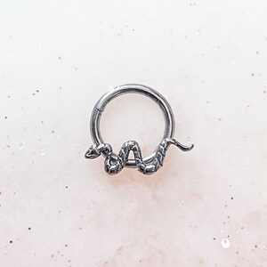 Titanium Serpent Snake Gold or Black or Silver Clicker for Septum ...