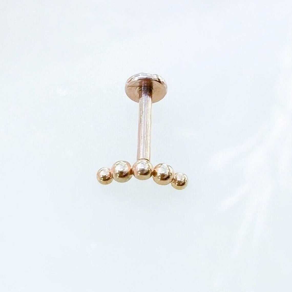 Gold Titanium Curved Beaded Labret for Helix, Tragus, Conch and ...