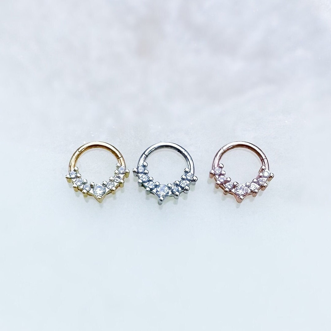 Gold, Rose Gold, Silver Crystal Clicker. Implant Grade Titanium. 16 ...