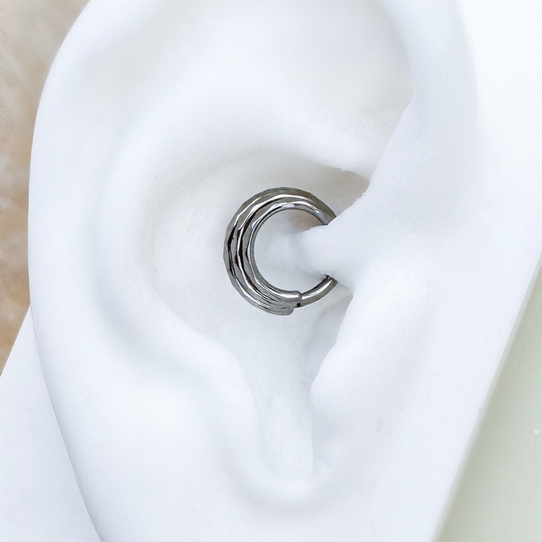 Silver Titanium Thick Layered Clicker. 16G. 8mm or 10mm. for Septum ...