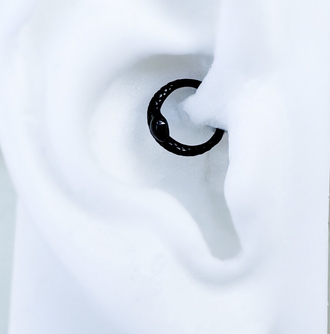 Black Serpent Snake Clicker for Conch, Septum or Daith. 8mm or 10mm ...