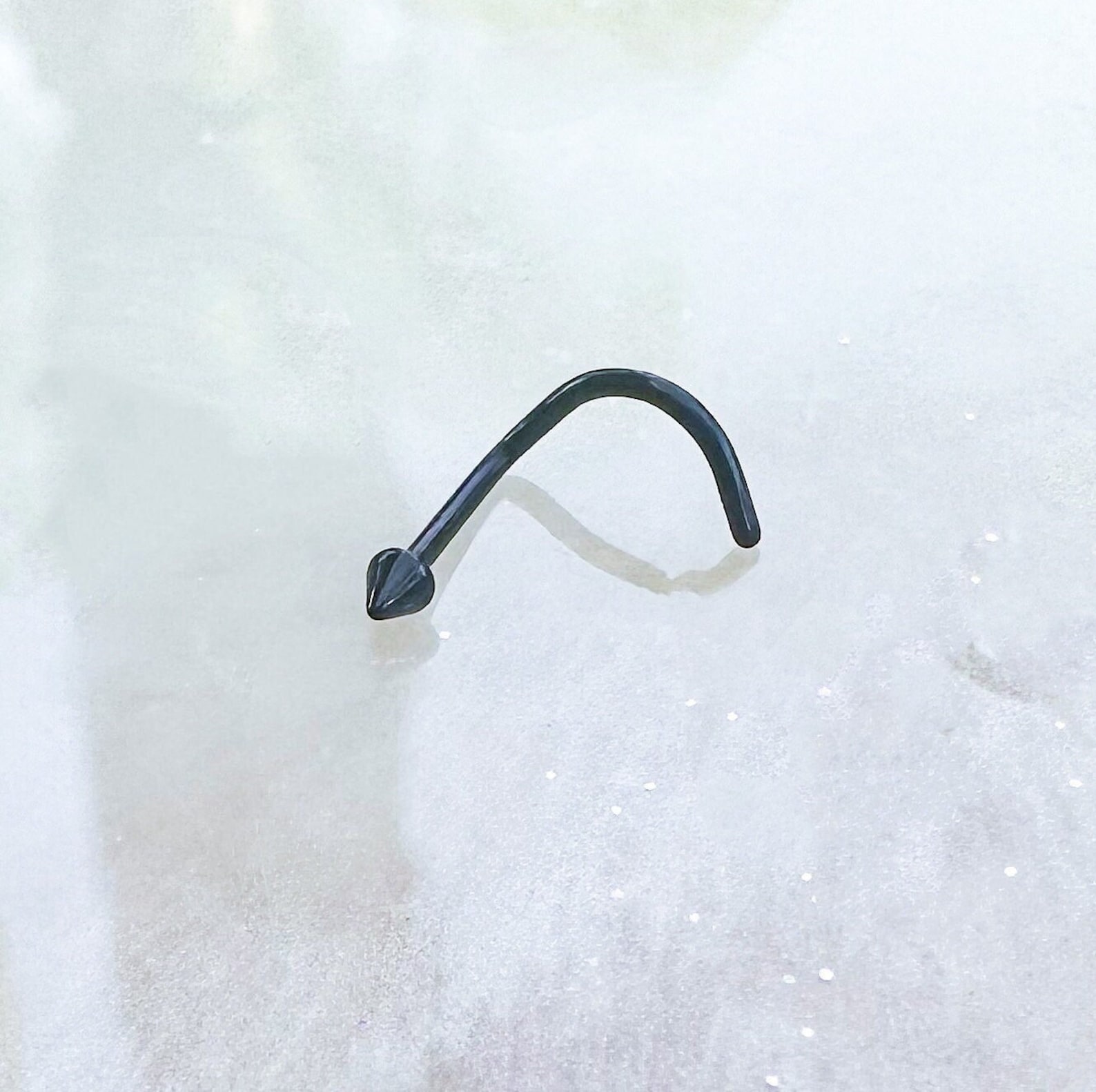 Black Dainty Spike Titanium Nose Stud. 18G. 20G. - Etsy