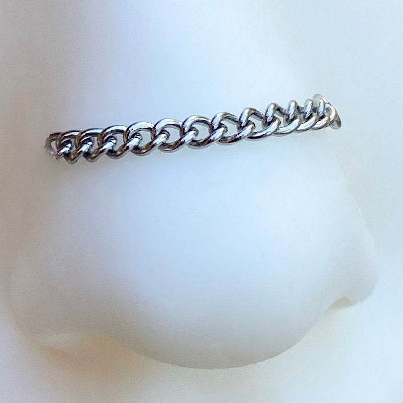 Silver Nose Chain. Piercing Chain. - Etsy