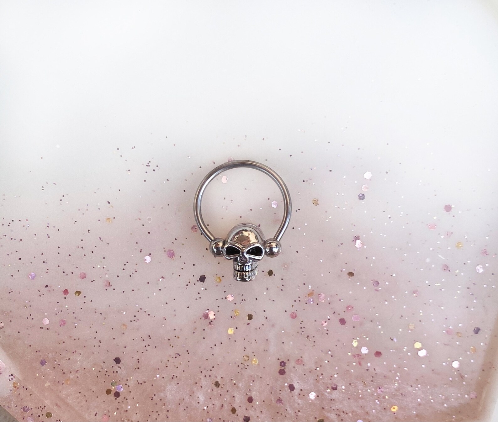 Skull Captive Hoop for Septum Daith Cartilage Conch - Etsy