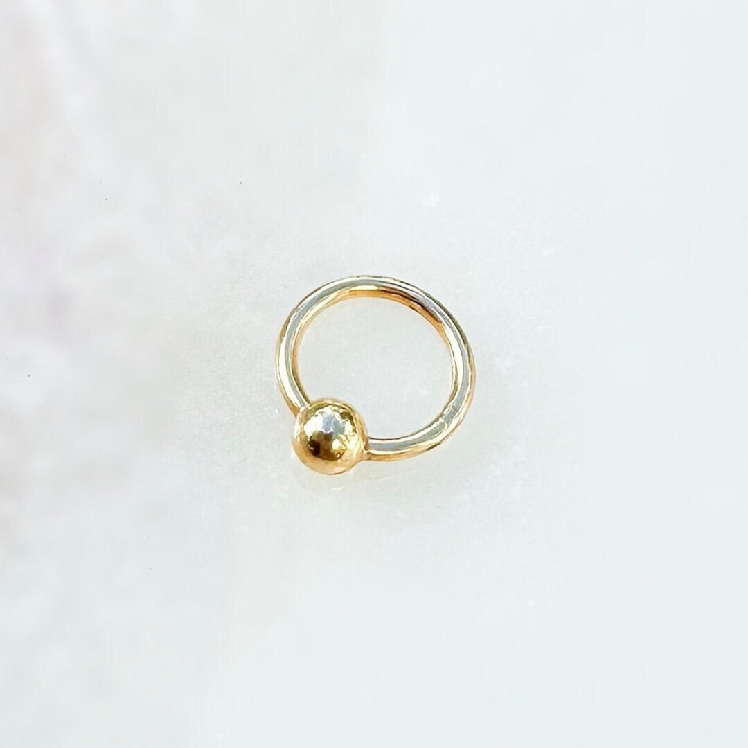Gold Titanium Fixed Ball Clicker for Daith/septum/cartilage. 8mm or ...