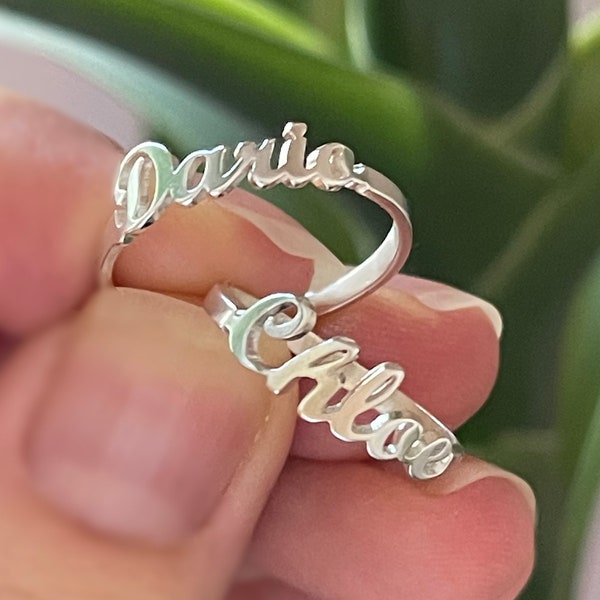 Stackable Name Rings - Etsy