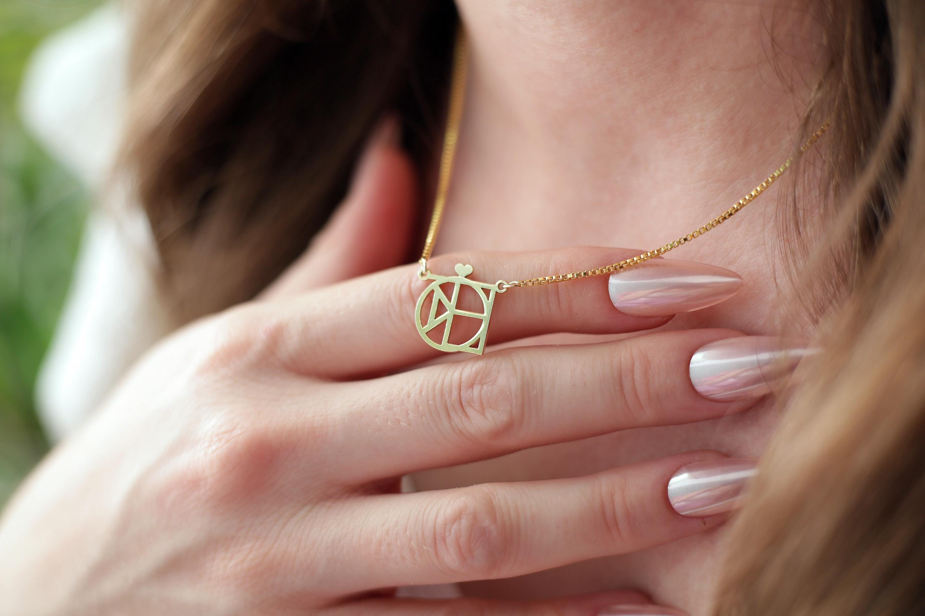 Custom Name Logo Necklace, Dainty Logo Necklace, Unique Design Name ...