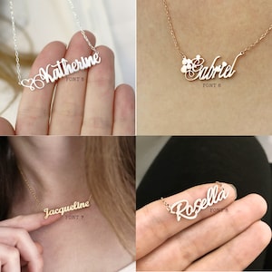 Personalized Name Necklace: Sterling Silver, Gold, Rose Gold - Etsy