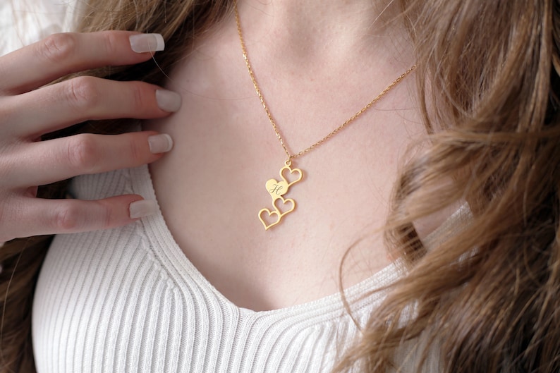 Sterling Silver Interlocking Hearts Necklace Set: Personalized ...