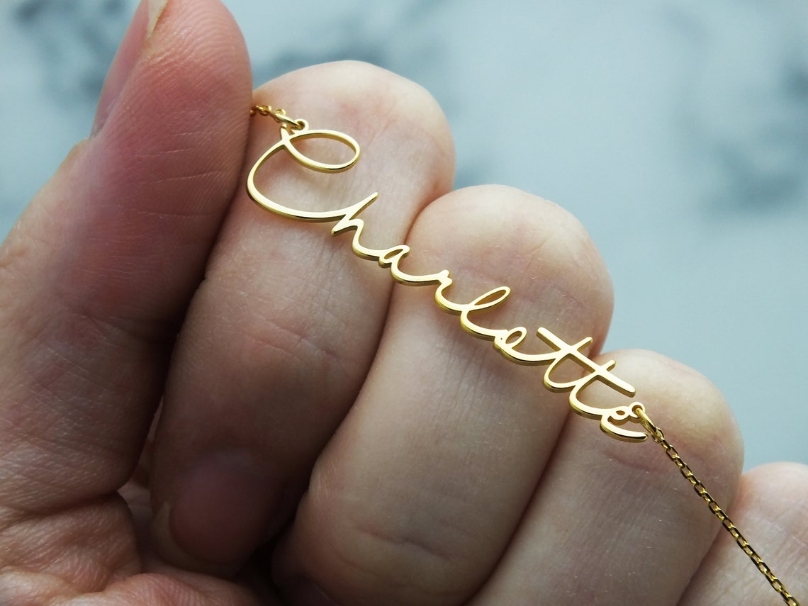 Cursive Name Necklace Personalized Necklace Personalized | Etsy