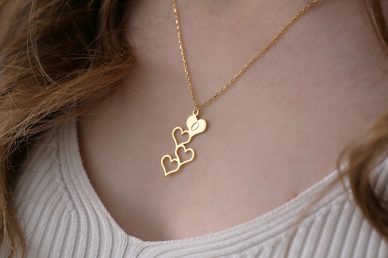 Sterling Silver Interlocking Hearts Necklace Set: Personalized ...