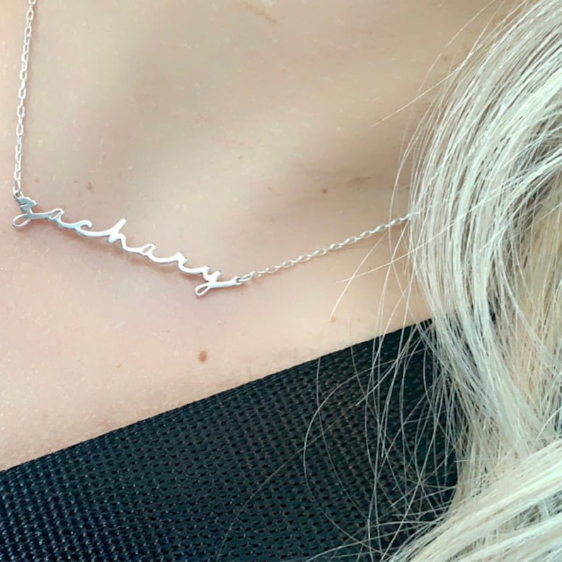 Cursive Name Necklace: Personalized Sterling Silver Jewelry - Etsy