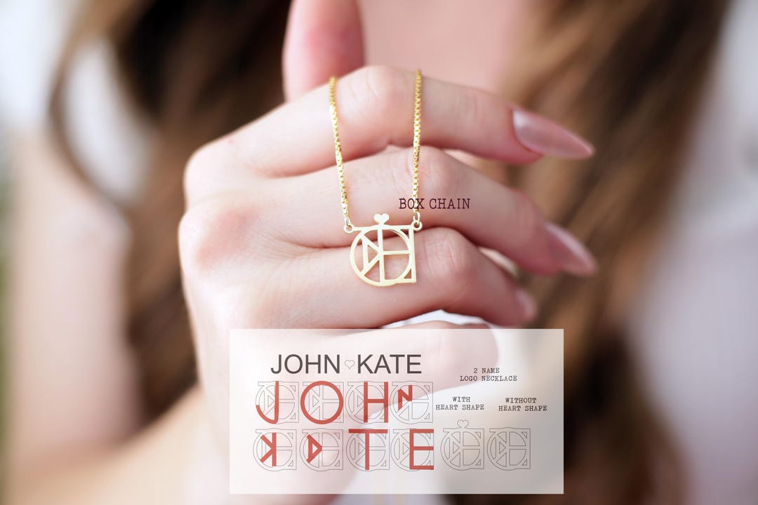 Custom 2 Name Logo Necklace, Dainty Logo Necklace, Unique Design Name ...