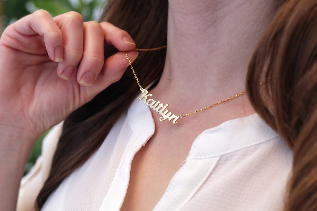 Personalized Script Necklace, Cursive Name Necklace, Minimalistic Name ...