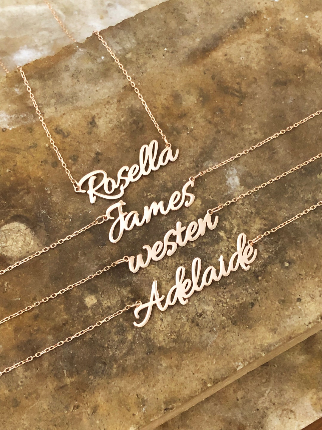 Cursive Name Necklace: Personalized Sterling Silver Jewelry Gift - Etsy