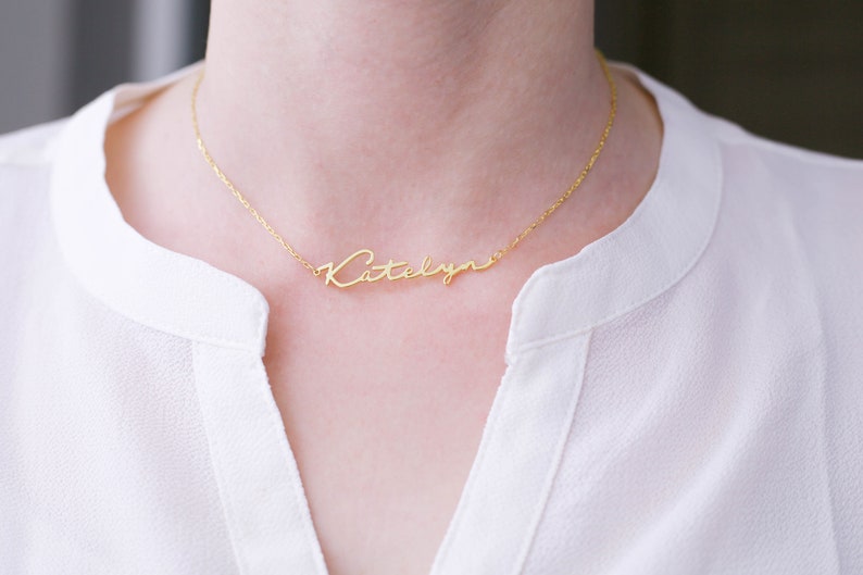 Cursive Name Necklace: Personalized Sterling Silver Jewelry - Etsy