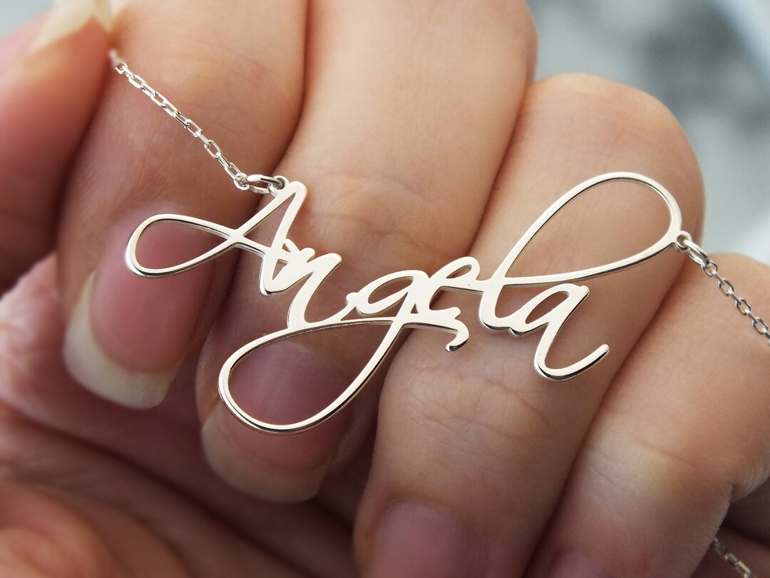 Cursive Name Necklace: Personalized Sterling Silver Jewelry - Etsy