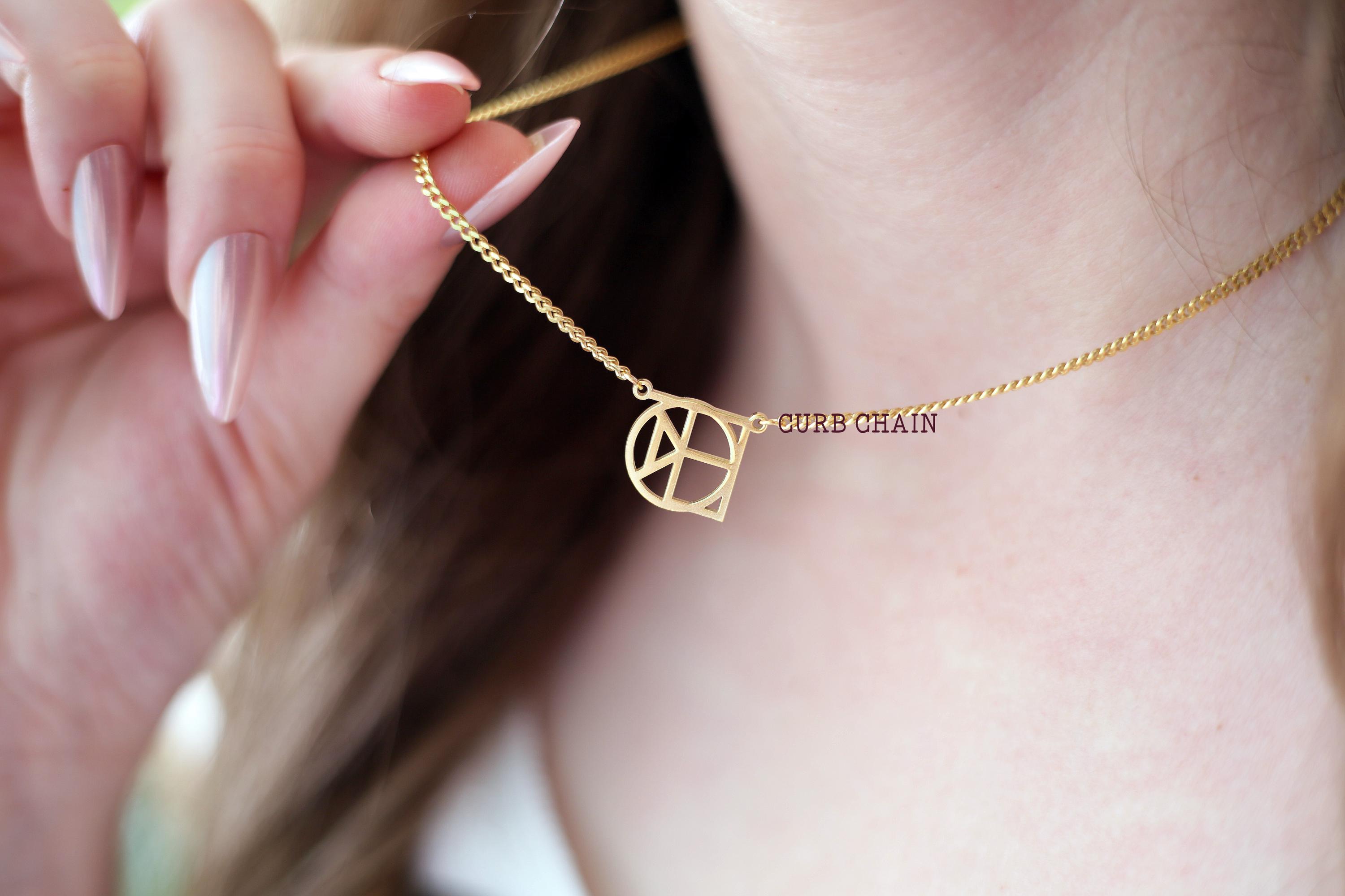 Custom Name Logo Necklace, Dainty Logo Necklace, Unique Design Name ...