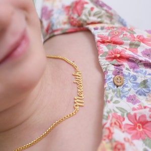Child Name Necklace With Curb Chain, Baby Name Necklace, Kids Name ...