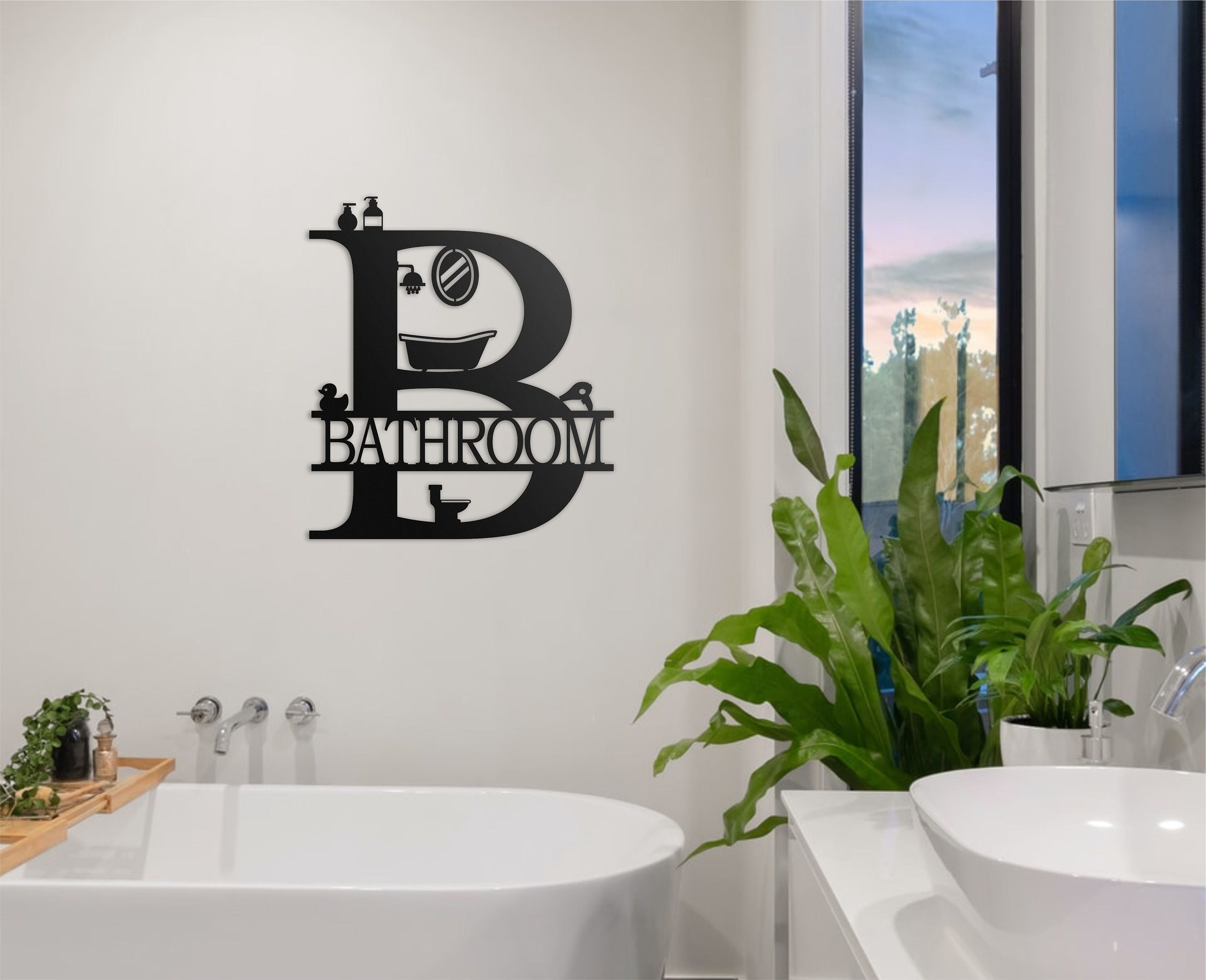 Bathroom Wall Decor Metal Wall Decor for Bathroom Metal - Etsy