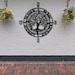 Personalized Life Tree Compass Sign , Metal Compass Wall Art ...