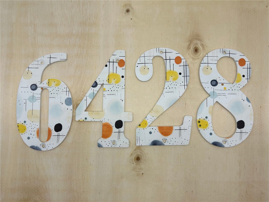 Mid Century Modern House Numbers , Midcentury Home Number , Printed ...