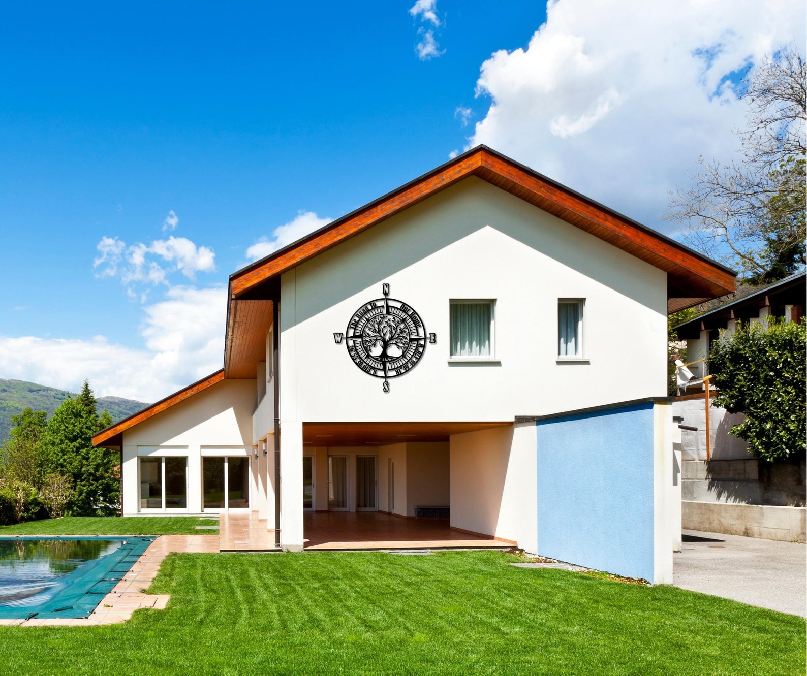 Personalized Life Tree Compass Sign Metal Compass Wall Art - Etsy