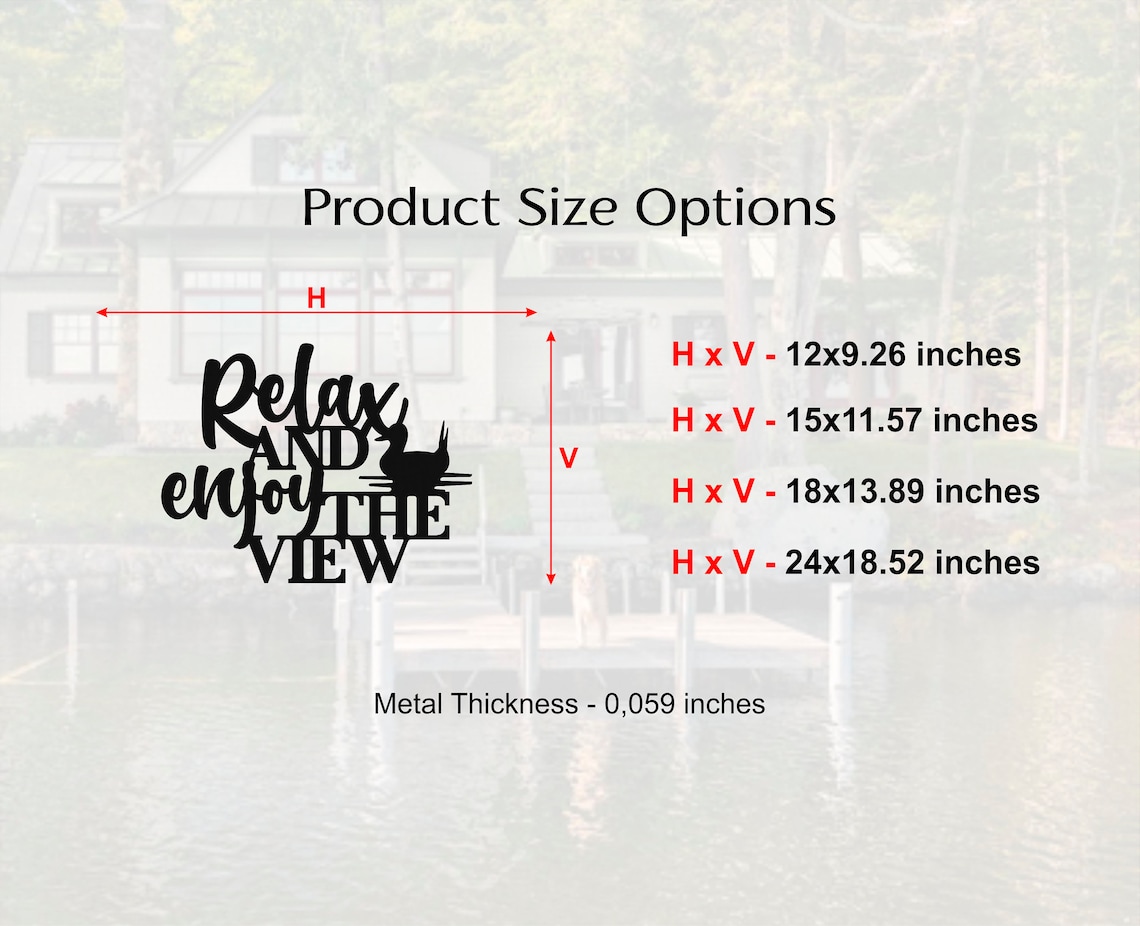 Lake House Metal Wall Art Relax and Enjoy the View Metal | Etsy