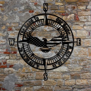 Compass Metal Sign , American Eagle Personalized Metal Compass Wall ...