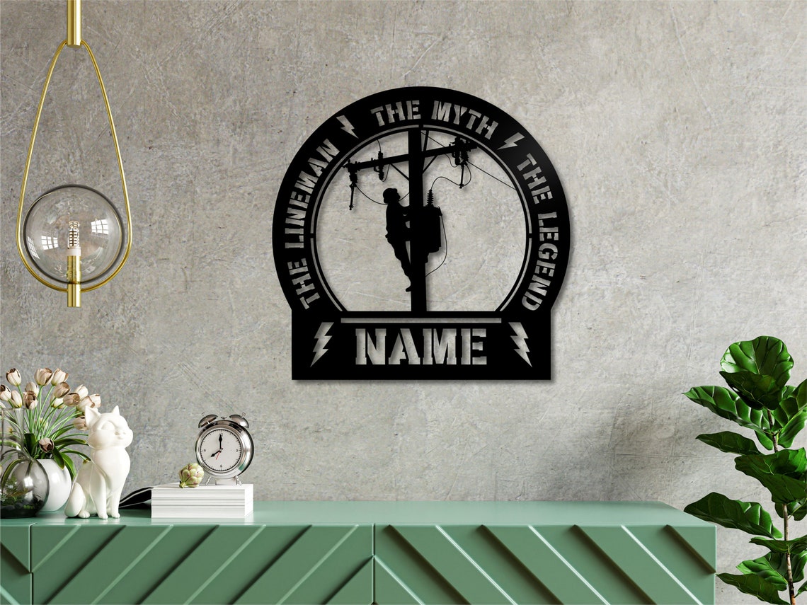 Lineman Wall Decor Custom Lineman Name Sign Lineman Home - Etsy