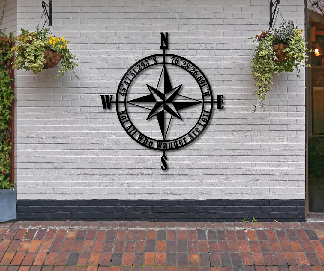 Compass Metal Wall Decor Custom Large Nautical Star Wall Art - Etsy
