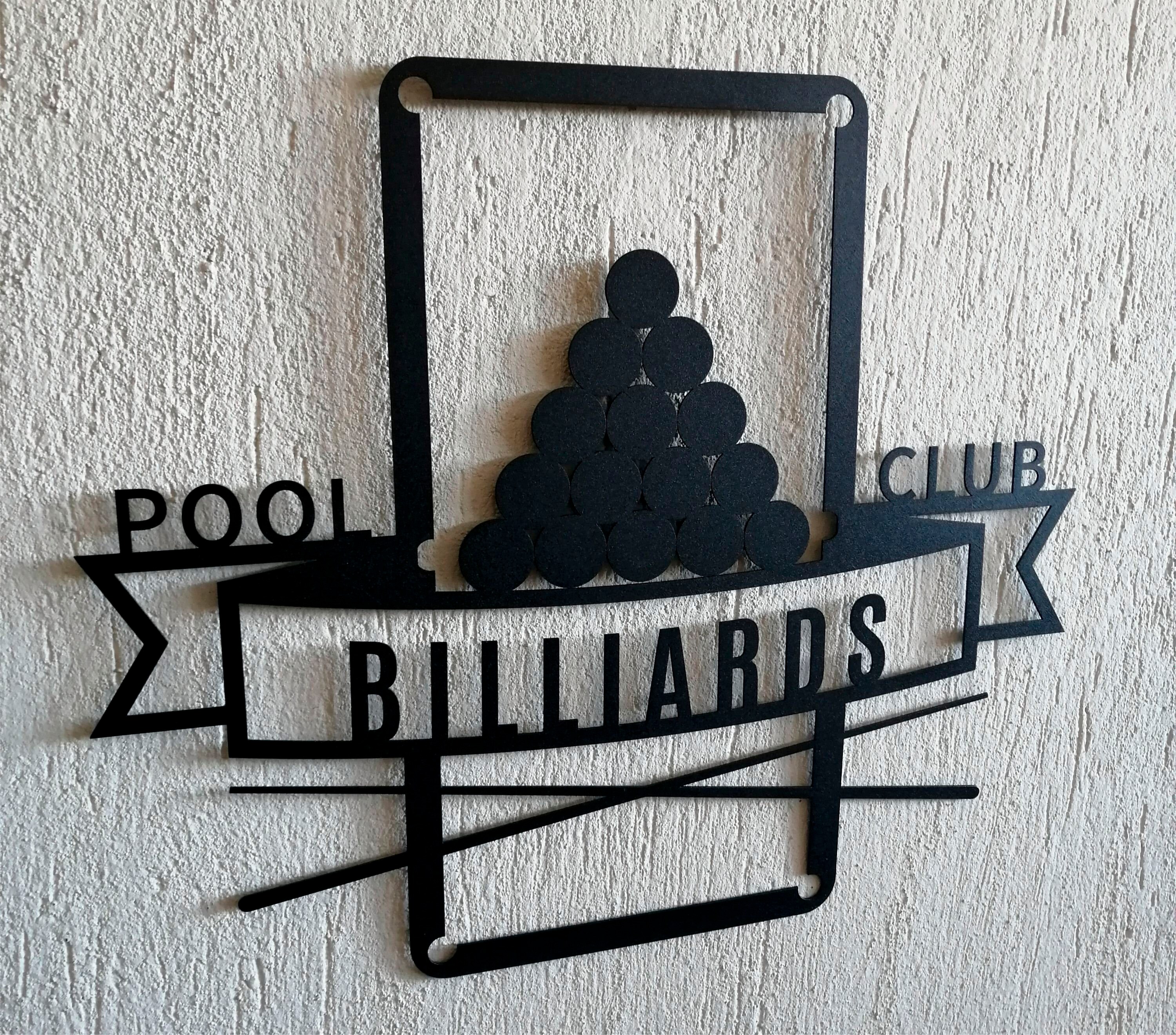 Billiards Decor Snooker Metal Wall Sign Man Cave Wall Art - Etsy