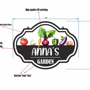 Custom Veggie Garden Sign , Metal Vegetable Farm Sign , Vegetable Patch ...